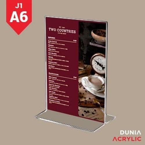 Jual Display Menu A6 / tempat brosur / nomor meja akrilik / display ...