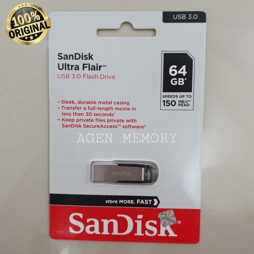 Jual SANDISK USB FLASHDISK 64GB ULTRA FLAIR USB 3.0 - FLASHDISK 64GB ...