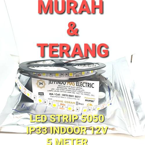 Jual Lampu LED Strip Mata 5050 IP33 12V INDOOR LED STRIP IP 33 12 V WW ...