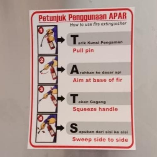 Jual SIGN STICKER CARA PENGGUNAAN APAR UK 15X20CM K3 RAMBU SAFETY ...