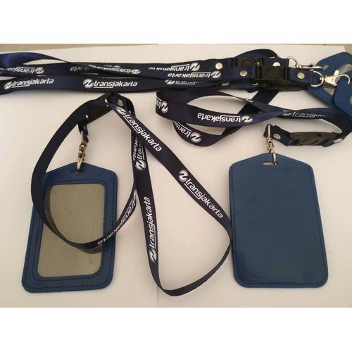 Jual Name Tag Id Card Kulit kalep Plus Tali Logo TRANSJAKARTA Kwalitas ...