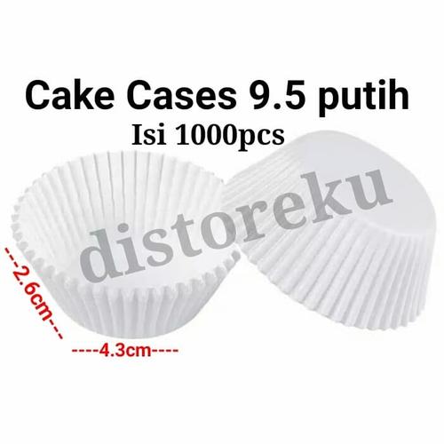 Jual cake cases paper cup kertas cetakan kertas kue kering 9.5 putih ...