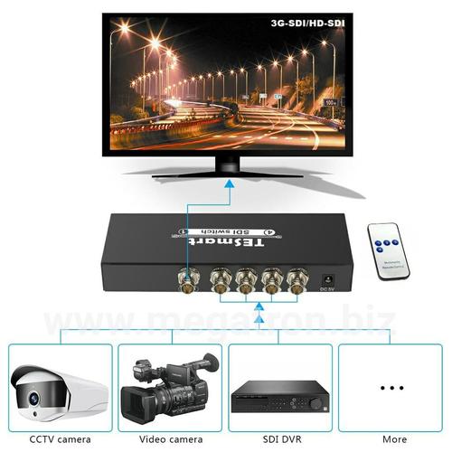 Jual SDI switcher 4x1 4 input - 1 output (Support 3G-SDI / HD-SDI / SD ...