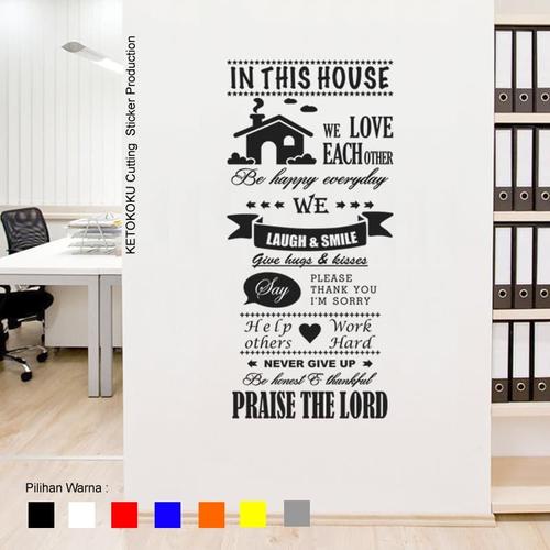 Jual Wall Stiker Quotes In This House Sticker Kaca Dinding Kamar Rumah ...