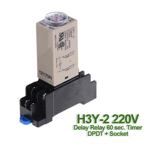 Jual H3Y-2 220V Delay Relay 60 sec. Timer | DPDT + Socket - Kota ...