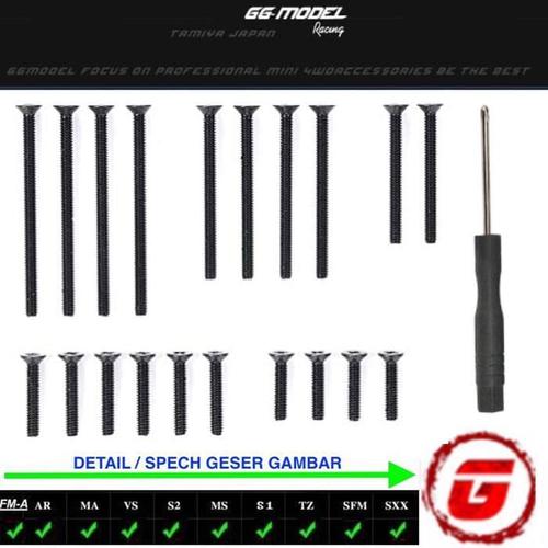 Jual REP TAMIYA 15510/95415 STAINLESS STEEL COUNTERSUNK SCREW / BAUT ...
