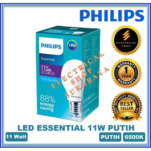 Jual PHILIPS LAMPU LED ESSENTIAL 11W 11 WATT PUTIH (GARANSI & GROSIR ...