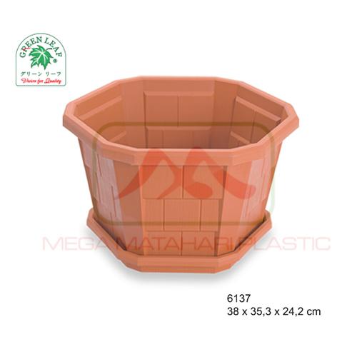 Jual Pot Bunga / Kembang Lantai Lavine Segi Enam 6137 Green Leaf ...