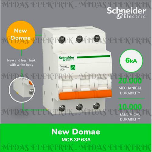 Jual MCB Schneider Domae C63 63A 63Amp 63Amper 63Ampere 3 Phase P ...