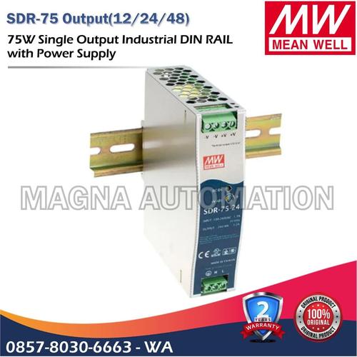 Jual MEAN WELL MEANWELL SDR-75-24 (75W 24Vdc 3,2A) Industrial DIN RAIL ...