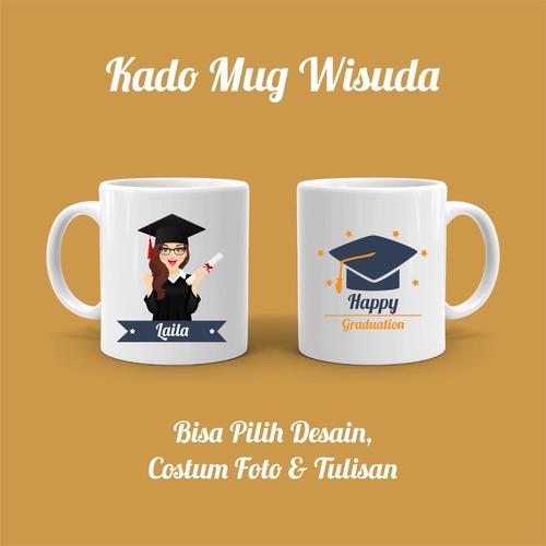 Jual Souvenir Mug Wisuda / kado wisuda hijab - MUG STANDAR - Jakarta ...