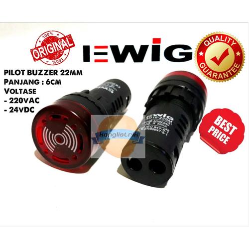 Jual PILOT LAMP BUZZER LED 22mm 220vAC 24vDC merk EWIG - DC 24V ...
