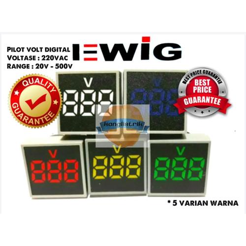 Jual PILOT LAMP LED DIGITAL DENGAN VOLT INDICATOR KOTAK 22mm 220vAC ...