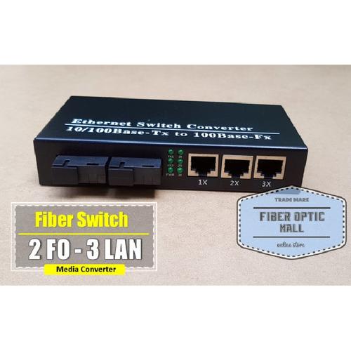 Jual Media Converter Ethernet Fiber Switch 2 Port FO SC 2FO 3LAN - Jakarta Barat ...