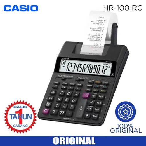 Promo Casio Kalkulator Printing HR-100 RC Original 12 Digit 2 Warna ...