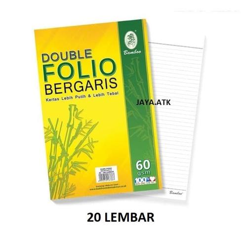 Jual KERTAS DOUBLE FOLIO GARIS KERTAS FOLIO BERGARIS F4 20 LEMBAR ...
