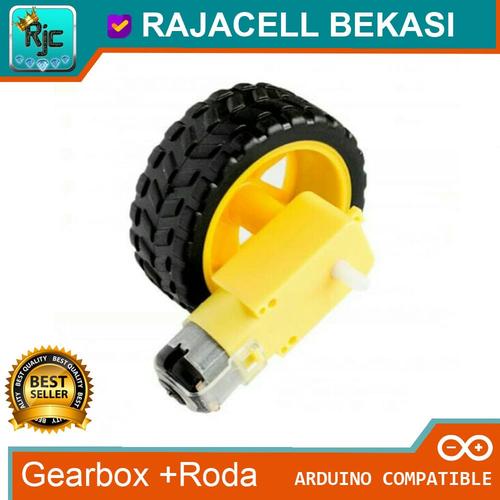 Jual Motor DC Gearbox + Roda Besar Smart Car Balancing line follower ...
