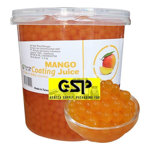 Jual Popping Boba MANGO Coating Juice 3.2kg / pail , Import Taiwan ...