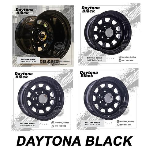 Jual Velg Besi Daytona Black Gloss R15 offroad Jeep Hartop Land Cruiser ...