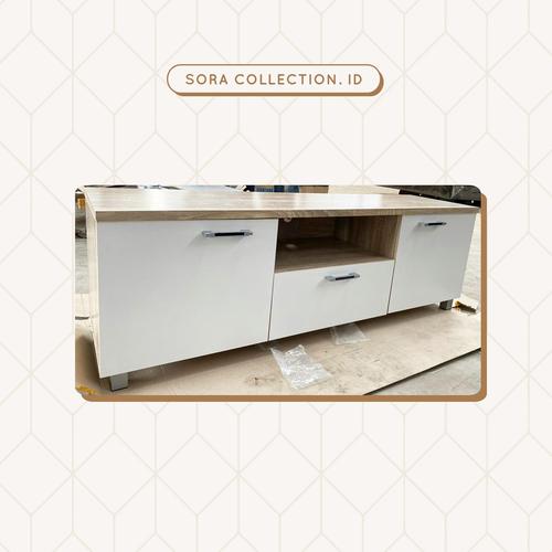 Jual Rak TV / Meja TV Minimalis Pendek 3 Pintu Bahan Partikel Board ...