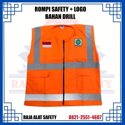 Jual Rompi Kerja Safety Bahan Drill Orange Termasuk Logo K3 Logo ...