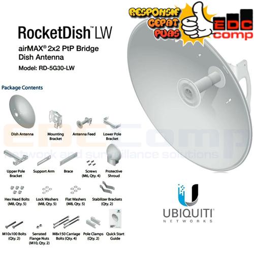 Jual Ubiquiti Rocket Dish / RocketDish 5G 30dBi LW / RD-5G30-LW ...