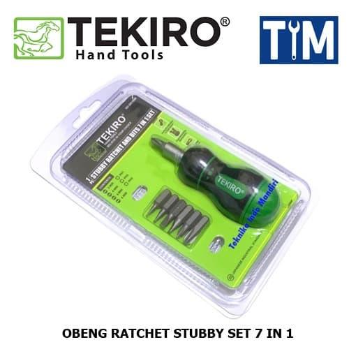 Jual TEKIRO Obeng Set 7 in 1 / Obeng Ratchet Mini Set / Stubby Ratchet ...