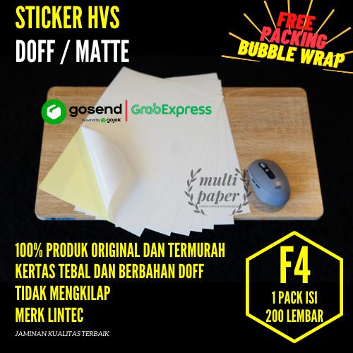 Jual Kertas Sticker HVS F4 isi 200 lembar / Stiker Doff F4 / Kertas ...