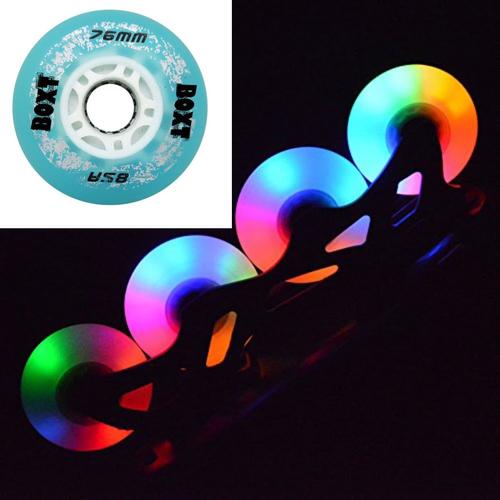 Jual Roda Sepatu Roda Inline skate Led Nyala Boxt Pelangi - biru 76mm ...
