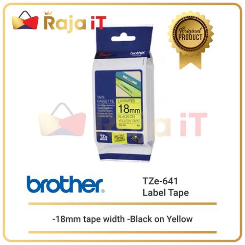Jual BROTHER Label Tape TZE 641 18mm Black On Yellow - Kota Surabaya ...