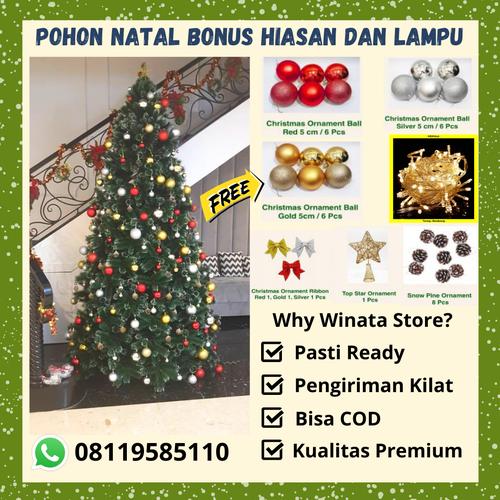 Jual Pohon Natal Free Lampu & Hiasan Natal 6 FT 1,8 Meter Alaska Fir ...