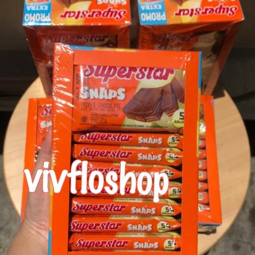 Jual Wafer Superstar Snaps Triple Chocolate (Kemasan Box isi 12 ...