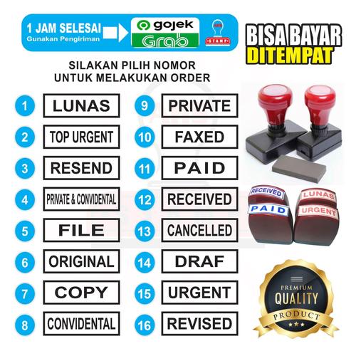 Jual Stempel Paid Warna Otomatis Biru Merah Tanpa Tanggal Ukuran 4.3 cm ...