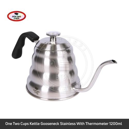 Jual Kettle Gooseneck Teko leher angsa 1.2lt dengan Thermometer - Hitam ...