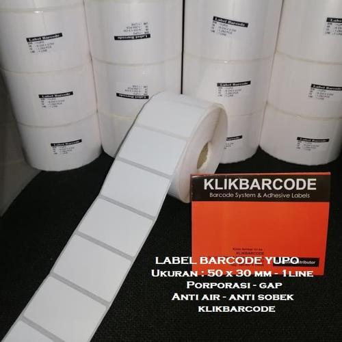Jual Label Barcode Sticker Yupo 50 x 30 Vinyl Stiker 50x30 mm 5 x 3 cm ...
