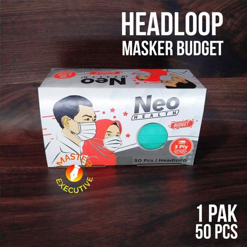 Jual Neo Health Masker Hijab Sekali Pakai / Disposable Headloop Mask 50 ...