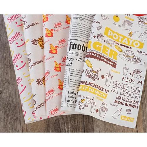 Jual kertas wrap BURGER ACAK ISI 10 pcs nasi paper bungkus sandwich box ...