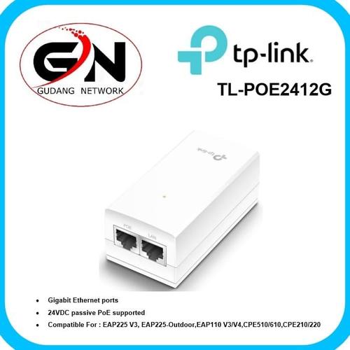 Jual TP-LINK TL-POE2412G PoE Passive Gigabit 24VDC Passive PoE Adapter ...