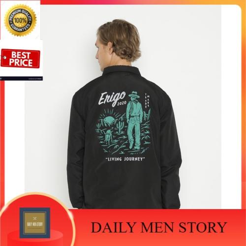 Jual JACKET ERIGO Erigo Coach Jacket Living Journey Black ORIGINAL - L ...