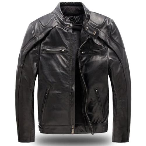 Jual jaket kulit pria asli warna hitam / jaket kulit domba garut super ...