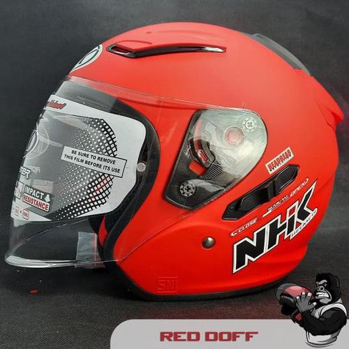 Jual Helm Half Face Nhk R1 Red Doff Merah Polos Matte Size M - Xxxl - M ...