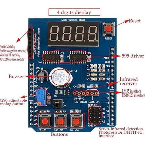 Jual Arduino Uno Shield Learning Training Trainer Kit Basic Module ...