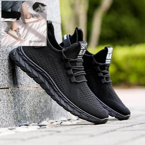 Jual SEPATU IMPORT SNEAKERS PRIA MOTIF POLOS VOL 4 - Hitam, 40 - Hitam ...