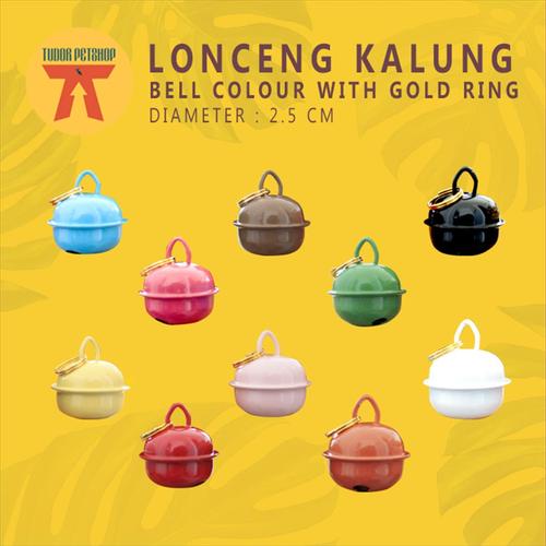Jual LONCENG KALUNG Kucing BELL COLOUR WITH GOLD RING / WARNA POLOS ...