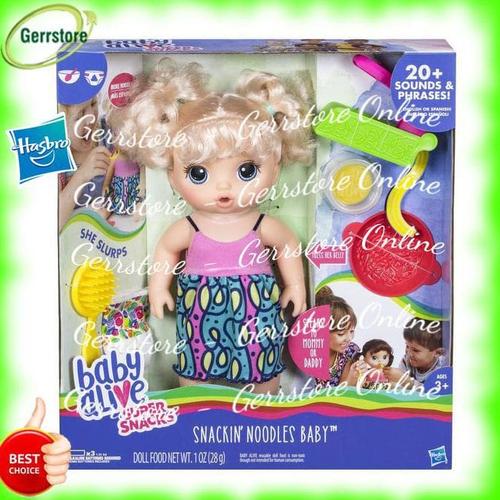 Jual Mainan Anak | Boneka Baby | Baby Alive Snackin' Noodles Can Speak ...