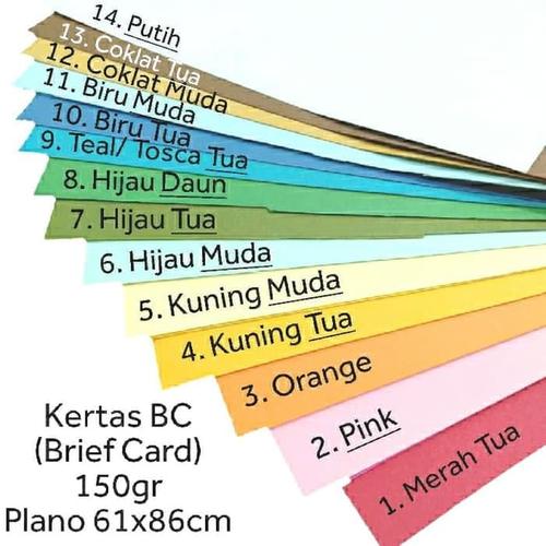 Jual Karton BC Manila Plano 150 grm 61x86 warna - Kota Surabaya ...