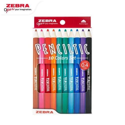 Jual Zebra Penciltic Set 10 Colours 0.4mm / Pencil Tic Fineliner Warna ...