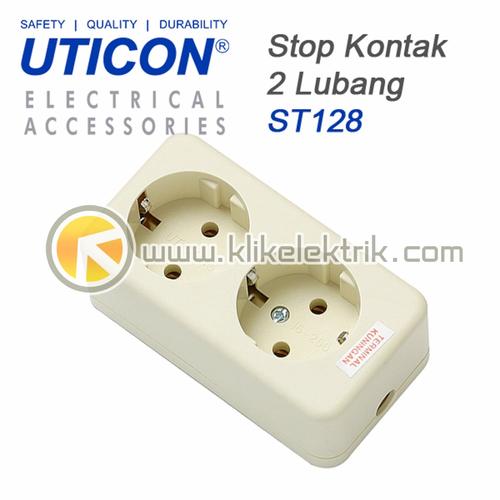 Jual Stop Kontak Uticon 2 lubang SNI Terminal Colokan Listrik ST 128 ST-128 - Jakarta Barat ...