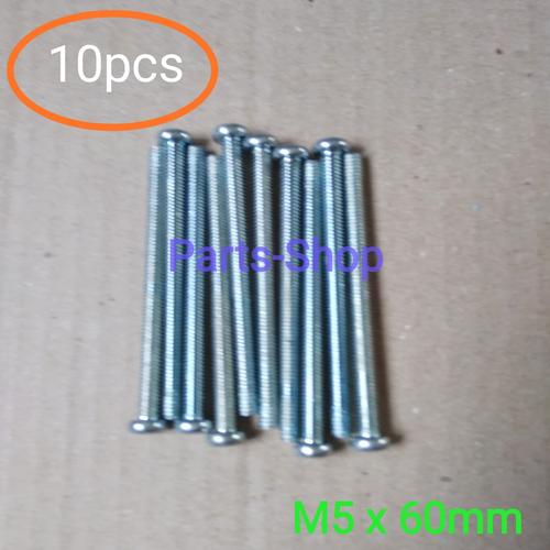 Jual Baut m5 60mm Button Pan Head mach screw baud 5mm x 60mm obeng ...