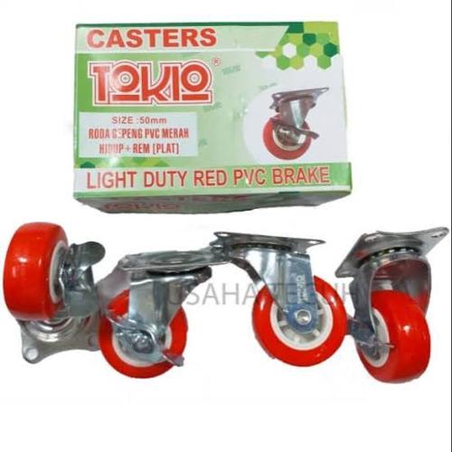 Jual RODA PVC MERAH 2INCH HIDUP + REM CASTER TOKIO - Kota Palembang ...